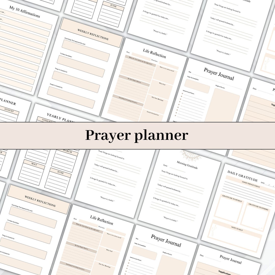 Printable Prayer Journal | Daily Gratitude, Reflection Notes (digital ...