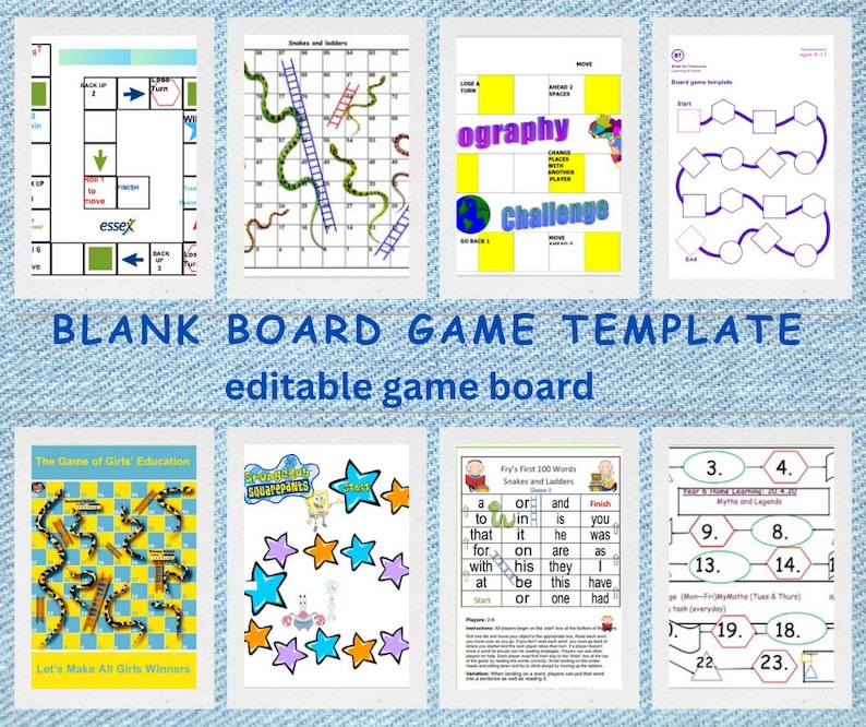 35 Printable Board Game Templates , Game Board Template ,editable Board ...
