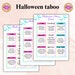 Halloween Taboo Game Printable | Fun Halloween Party Game | Taboo Game ...