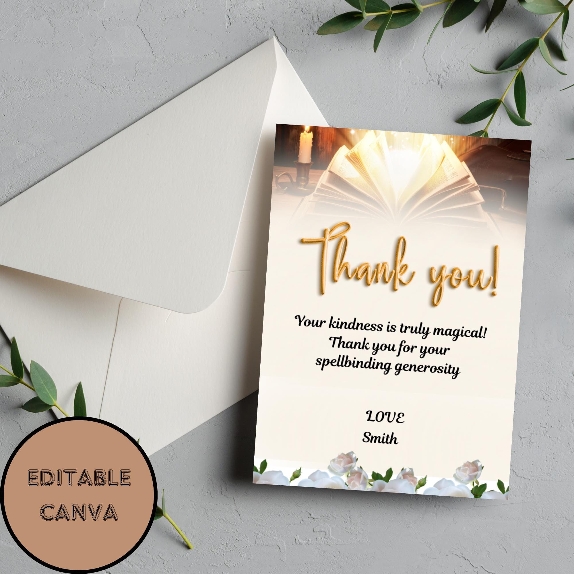 Editable Wizard Birthday Thank You Card | Magical Party Favor ...