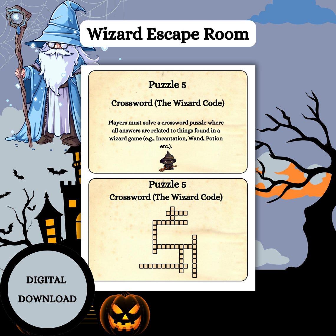 Wizard Escape Room Game | Magical Adventure Puzzle Kit | Printable DIY ...