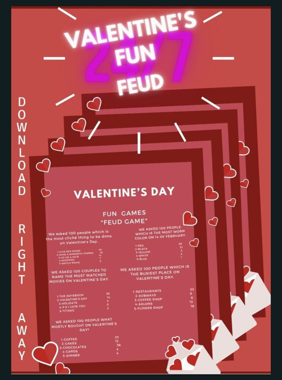 Valentines Day Friendly Feud Game, Family Feud Quiz, Valentine Family ...