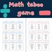 Printable Math Taboo Game, Classroom & Homeschool (PDF Pattern) - Etsy