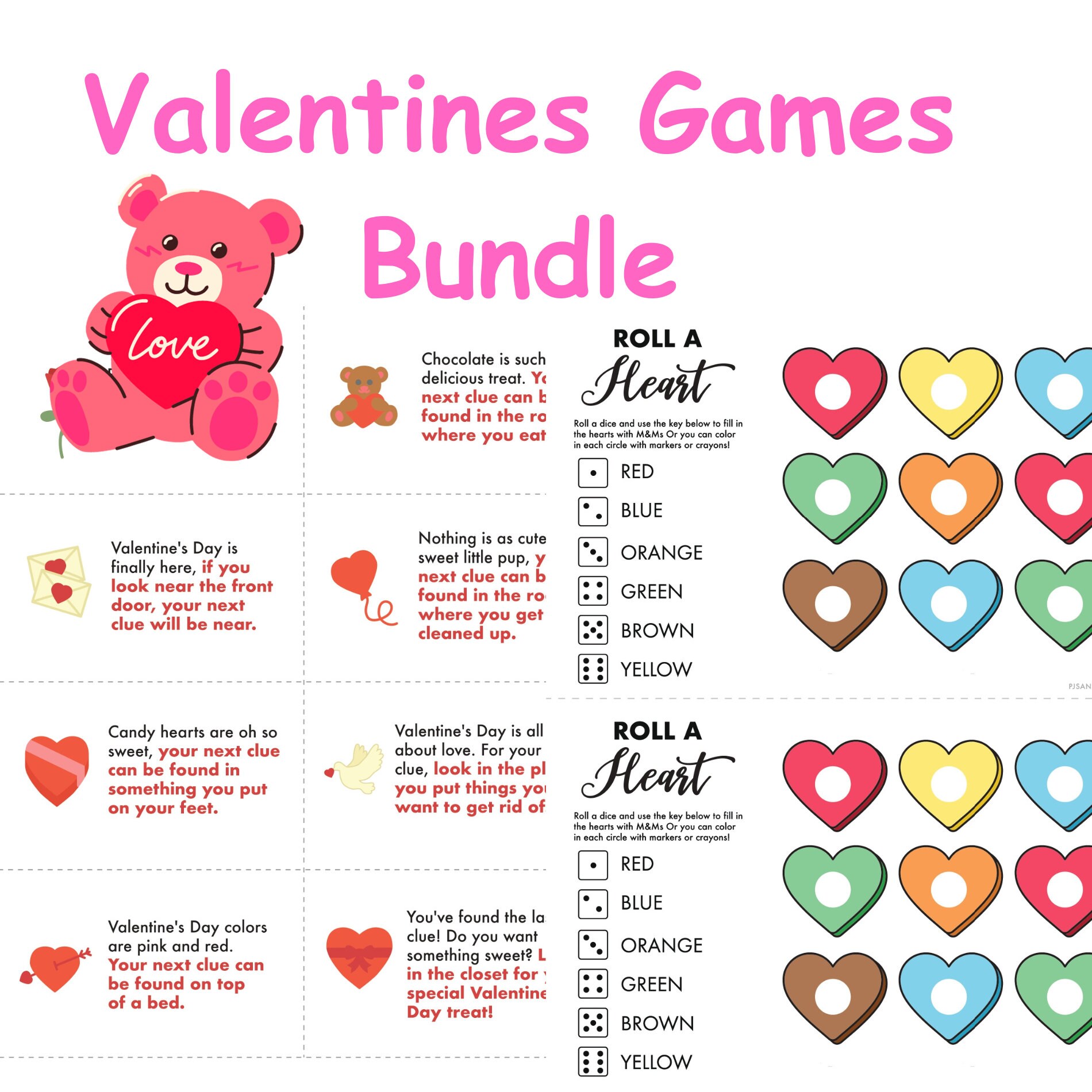 Valentines Day Printable Games | Valentines Games Bundle | Valentines ...
