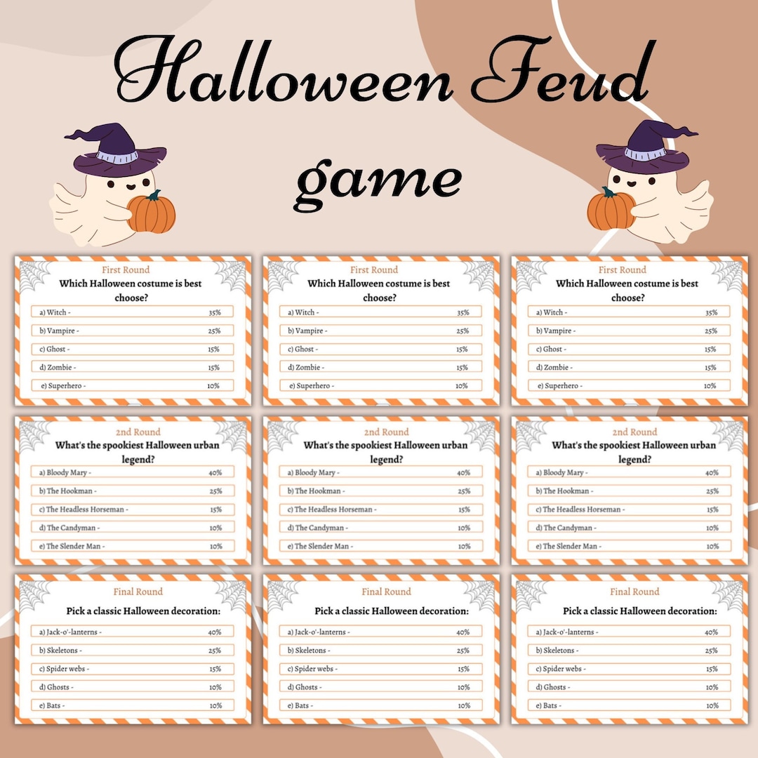 Spooky Feud - Halloween Party Game, Digital Download, Halloween Feud ...