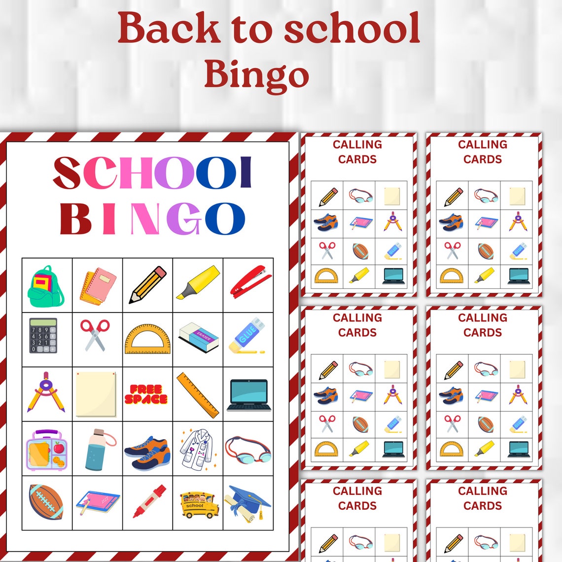 Back to School Game, School Bingo, Printable Bingo, Back to School ...