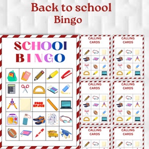 Back to School Game, School Bingo, Printable Bingo, | Back to School ...