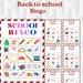 Back to School Game, School Bingo, Printable Bingo, | Back to School ...