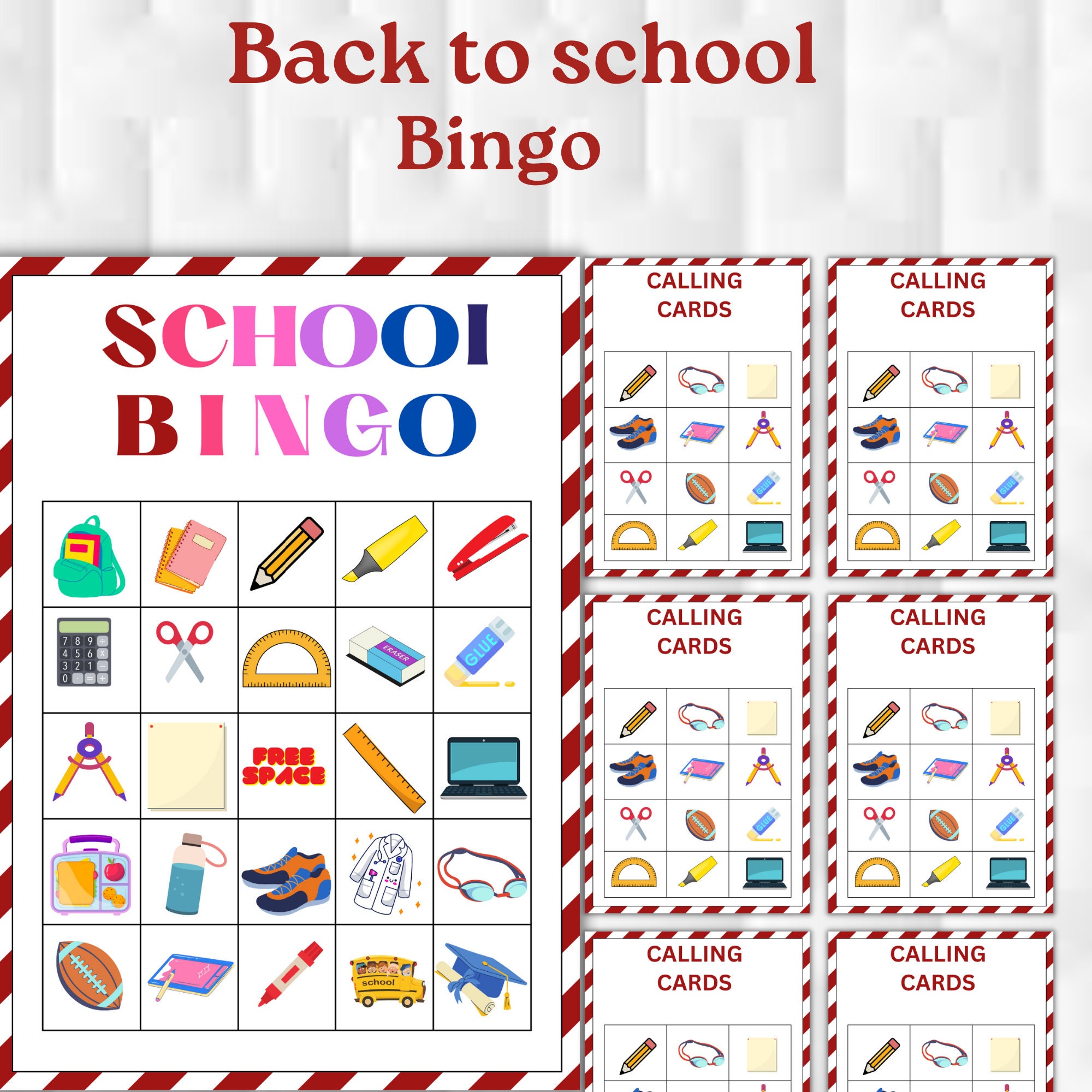 Back to School Game, School Bingo, Printable Bingo, | Back to School ...