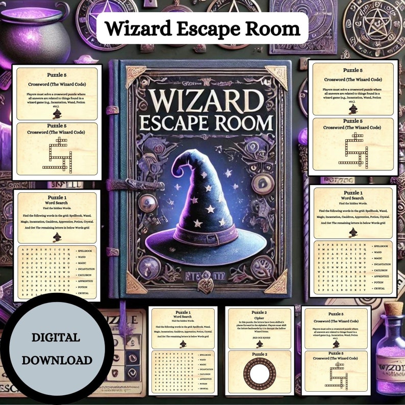Wizard Escape Room Game | DIY Printable Puzzle Kit (digital Download ...