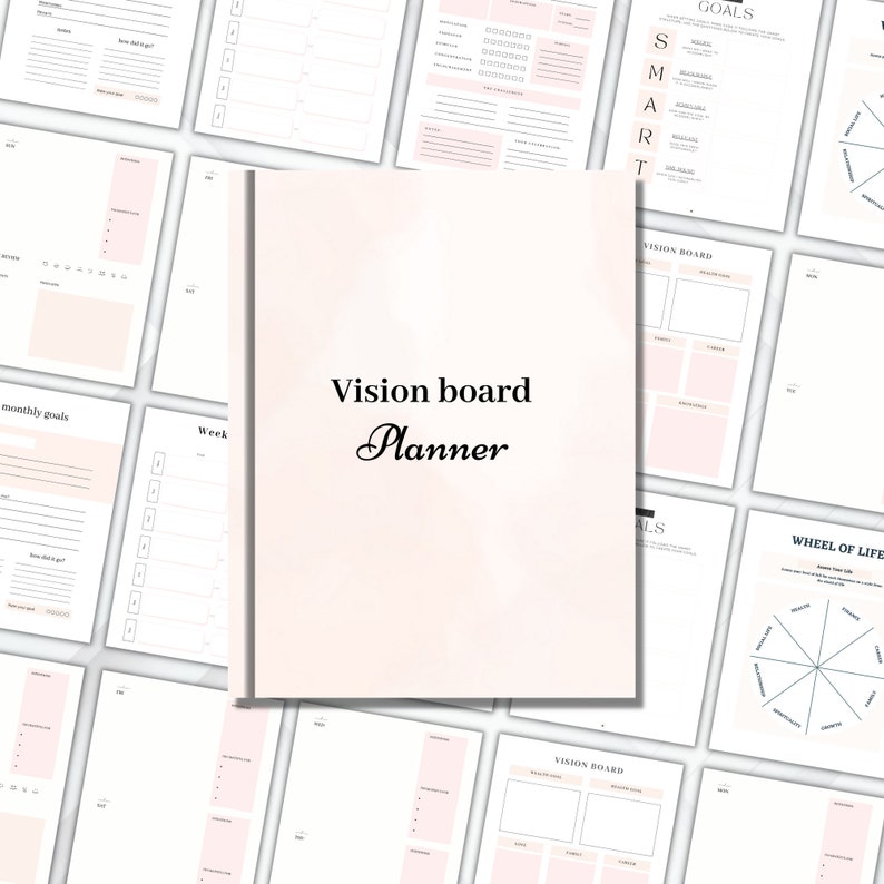 Printable Vision Board Planner | Vision Board Digital | Printable ...