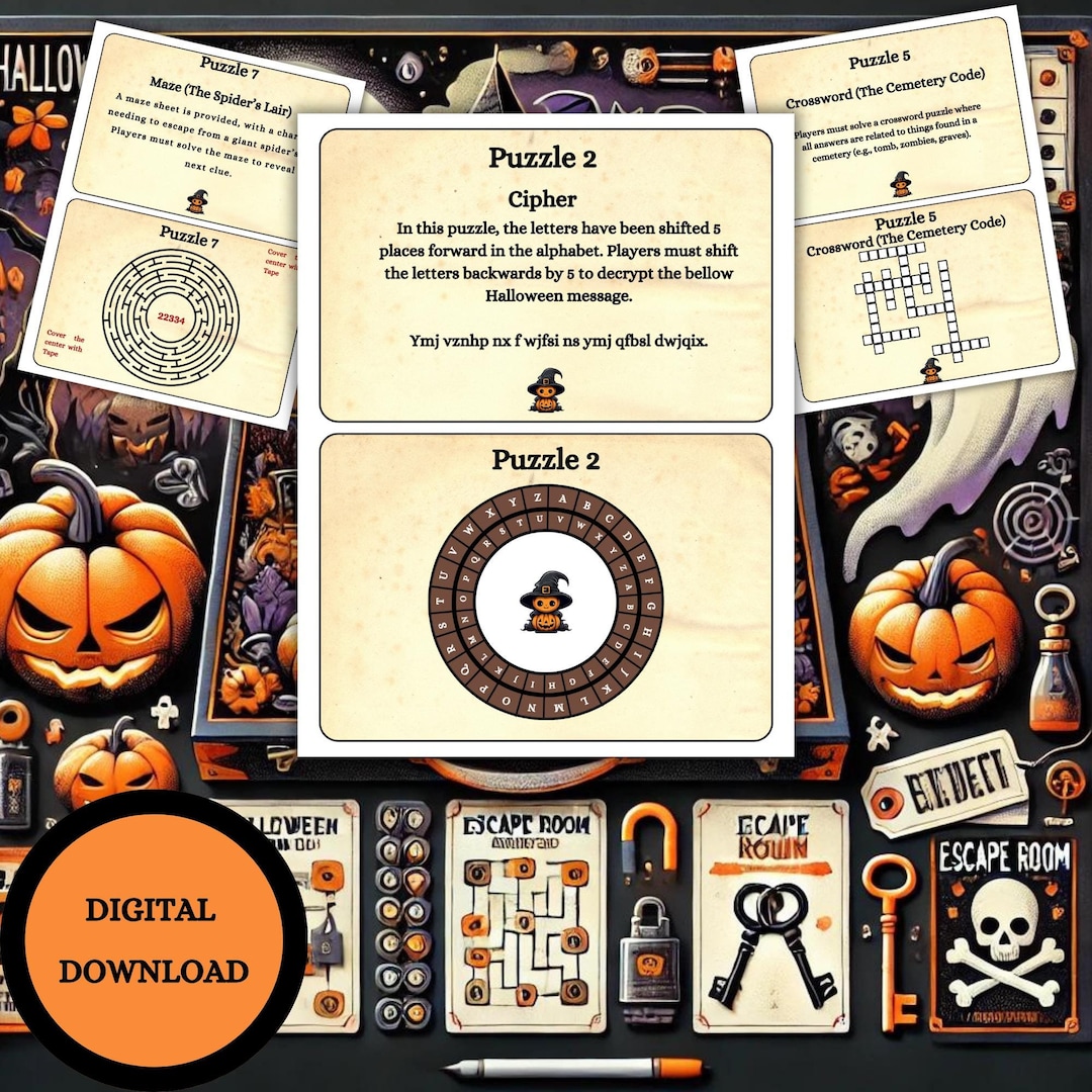 Halloween Escape Room Game | Interactive Printable Puzzles | Spooky ...
