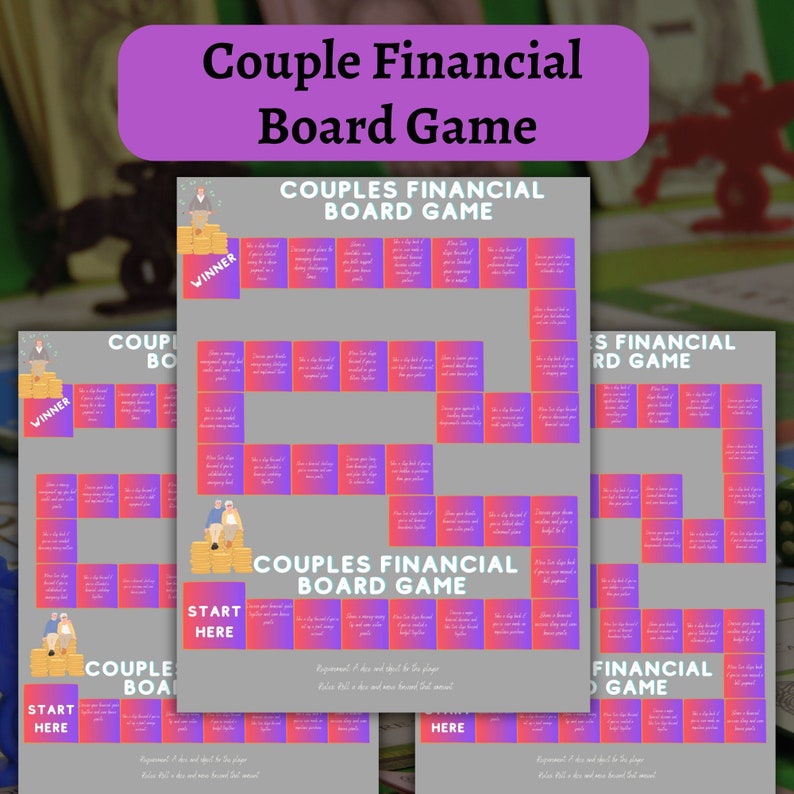 Couple Financial Board Game - Printable Digital Download for Money ...