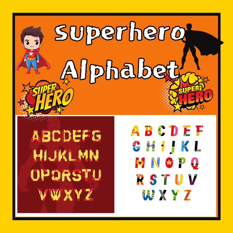 Printable Superhero Letters - Customizable Superhero Alphabet for Kids ...