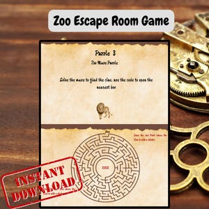 Zoo Escape Room, Zoo Theme Escape Room for Kids, Escape Room, Printable ...