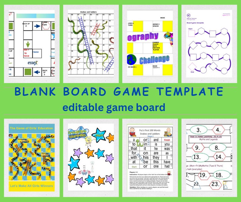 35 Printable Board Game Templates , Game Board Template ,editable Board ...