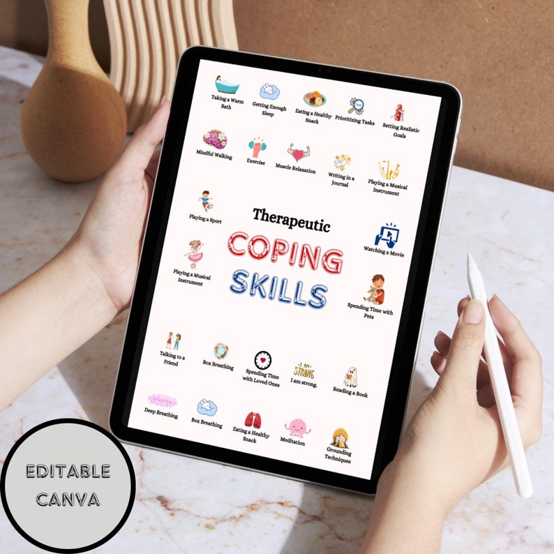 Printable Coping Skills Therapy Tool | Mental Health Poster | Anxiety ...