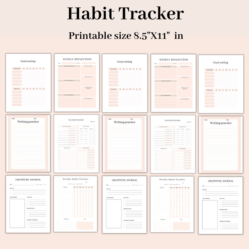 Printable Habit Tracker | Daily Routine and Goal Tracking | Habit ...