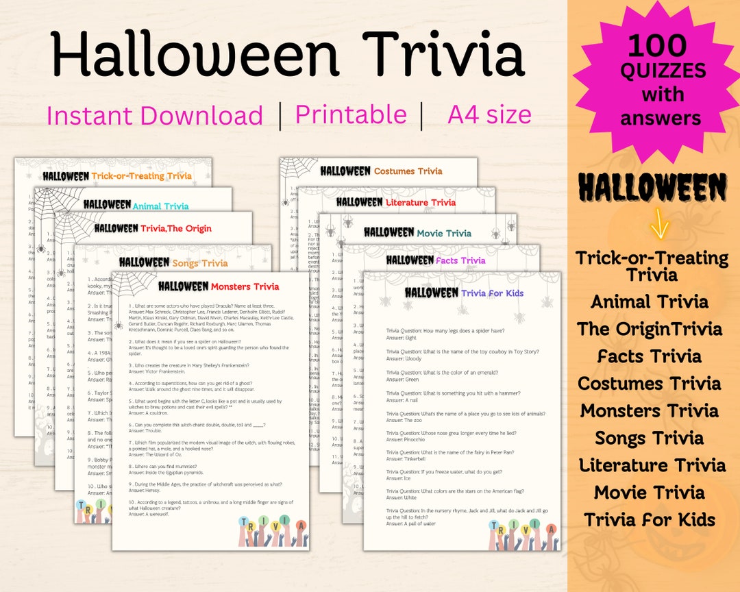 Halloween Trivia Party Games Halloween Trivia|halloween Horror Movie ...