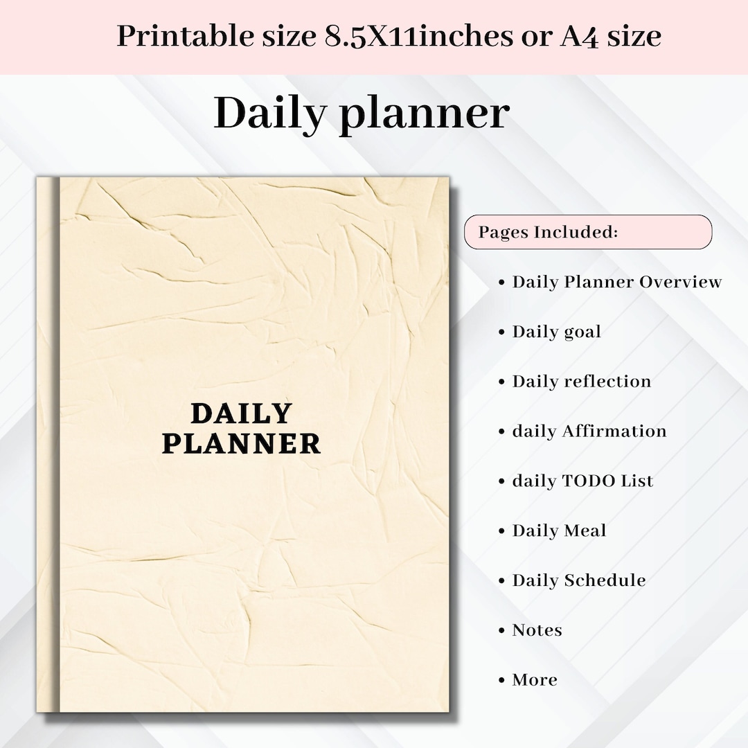 Printable Daily Planner | Daily Organizer for Productivity | Schedule ...