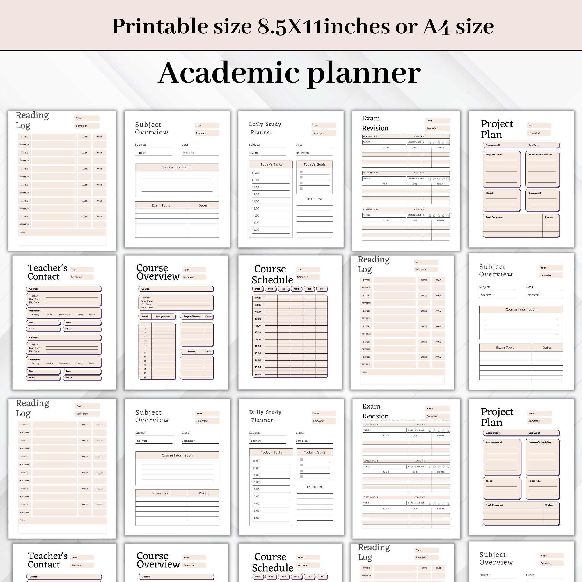 Academic Digital Planner, Goodnotes Student Planner, Digital Planner ...