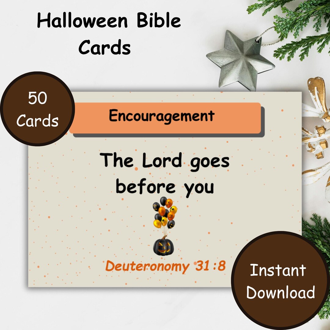 Halloween Bible Verse Cards Encouragement and Hope | Printable ...