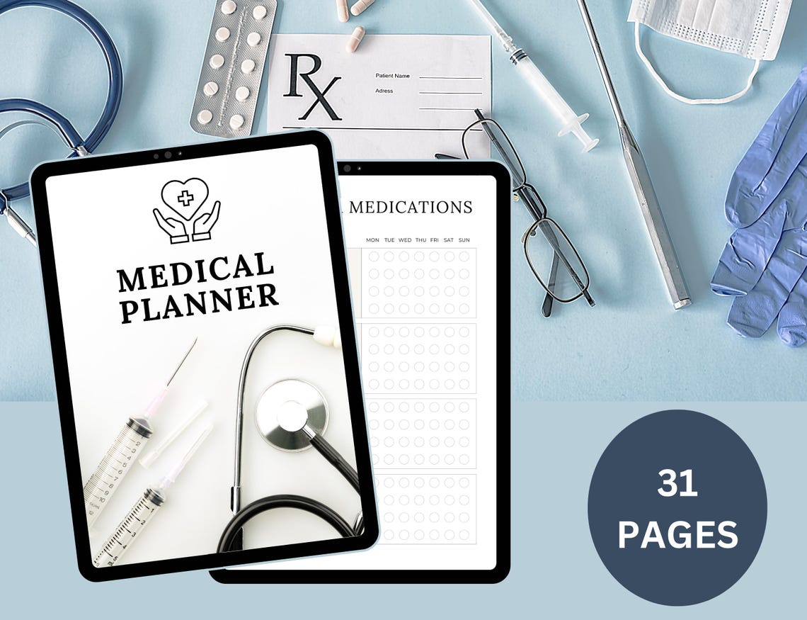 Medical Planner for Health Tracking & Appointments, Printable Wellness ...