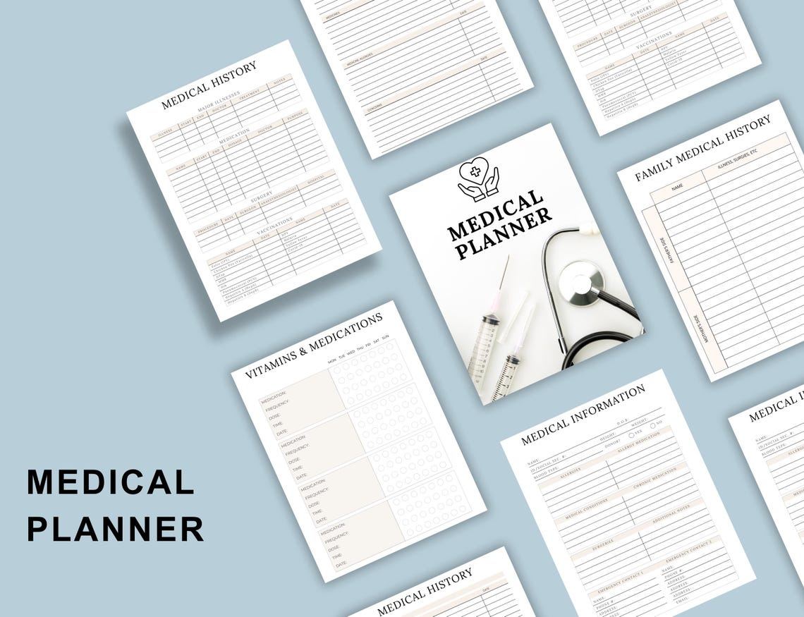 Medical Planner for Health Tracking & Appointments, Printable Wellness ...