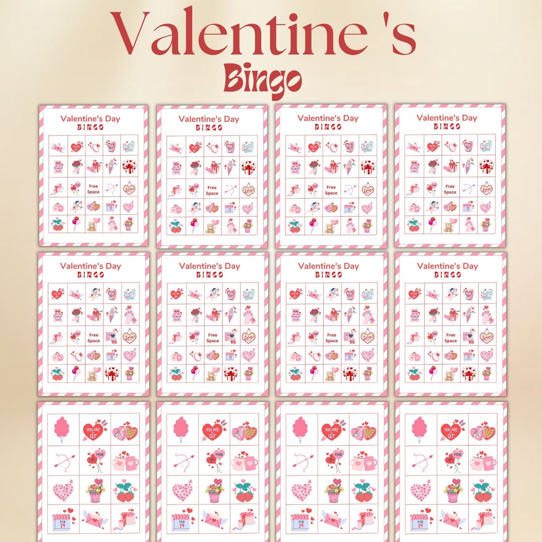 Valentine’s Day Bingo Game | Valentine’s Day Bingo | Valentine’s Day ...