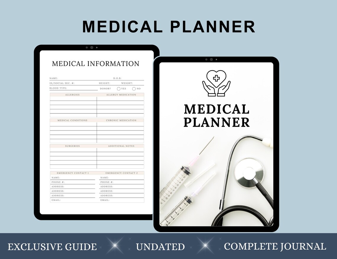 Medical Planner for Health Tracking & Appointments, Printable Wellness ...