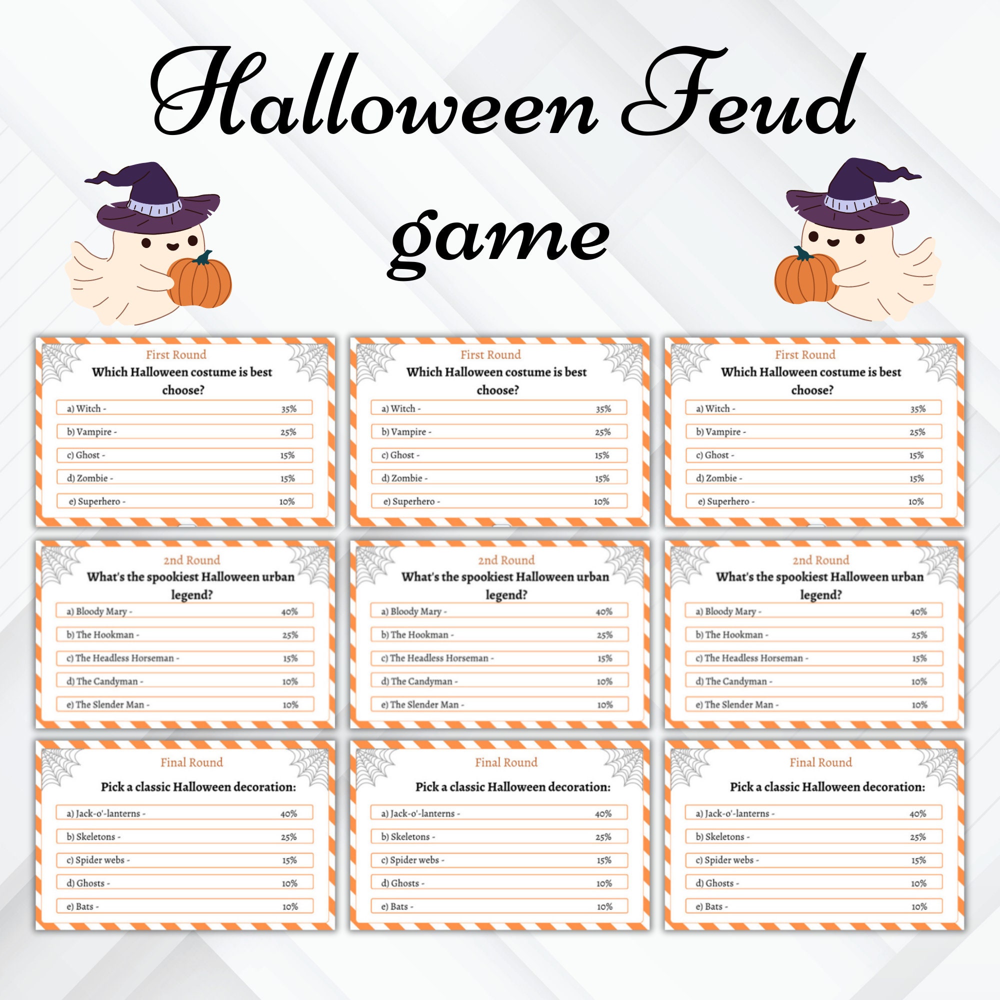 Spooky Feud - Halloween Party Game, Digital Download, Halloween Feud ...