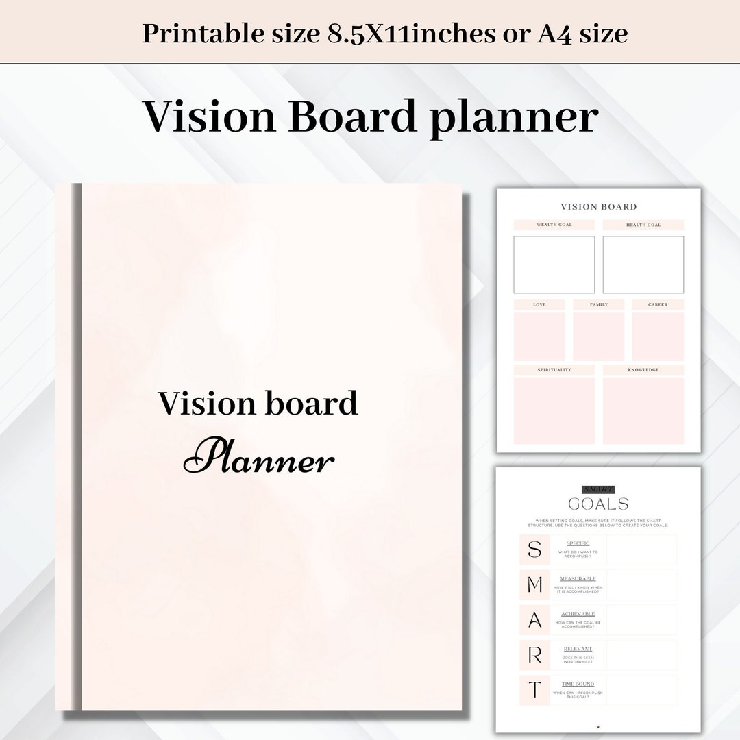 Printable Vision Board Planner | Vision Board Digital | Printable ...