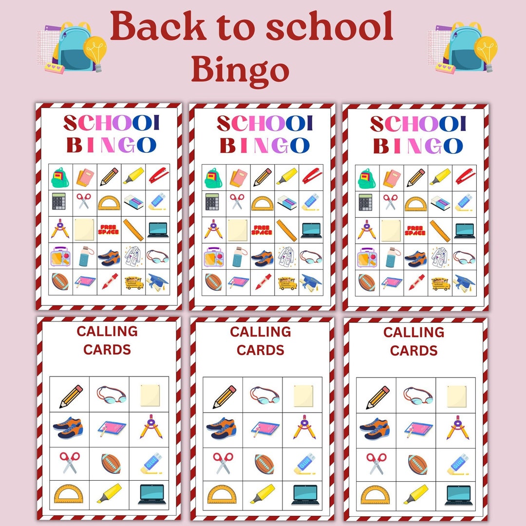 Back to School Game, School Bingo, Printable Bingo, | Back to School ...