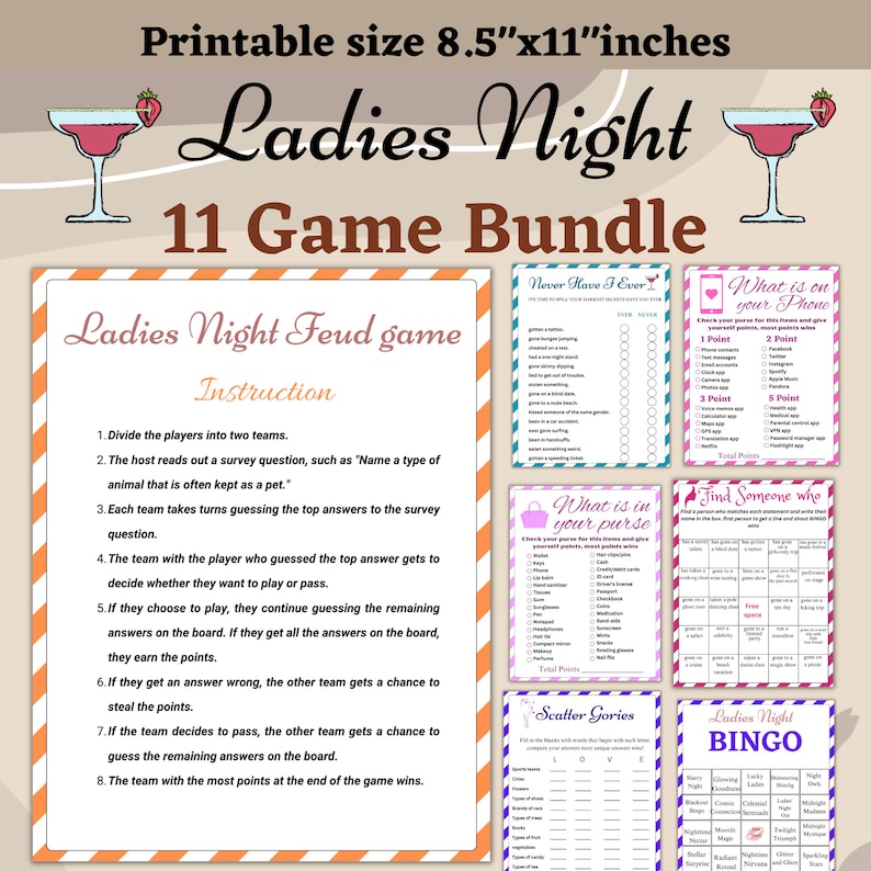 Ladies Night Games Bundle, Feud, Scattergories, Never Have I Ever ...