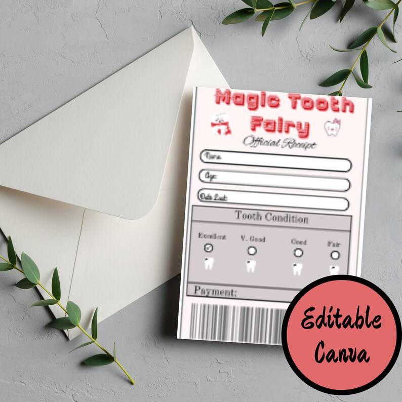 Editable Magic Tooth Fairy, Tooth Fairy, Kids Tooth Fairy, Tooth Fairy Letter, Instant Download ...