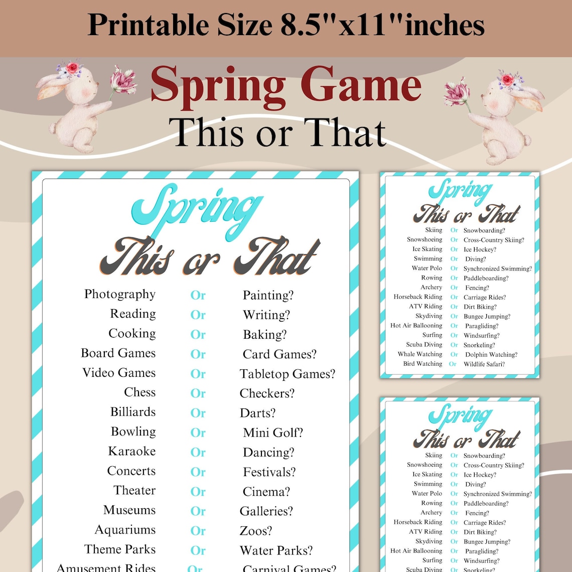 Spring "this or That" Game, Printable Spring "this or That" Game ...