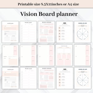 Printable Vision Board Planner | Vision Board Digital | Printable ...