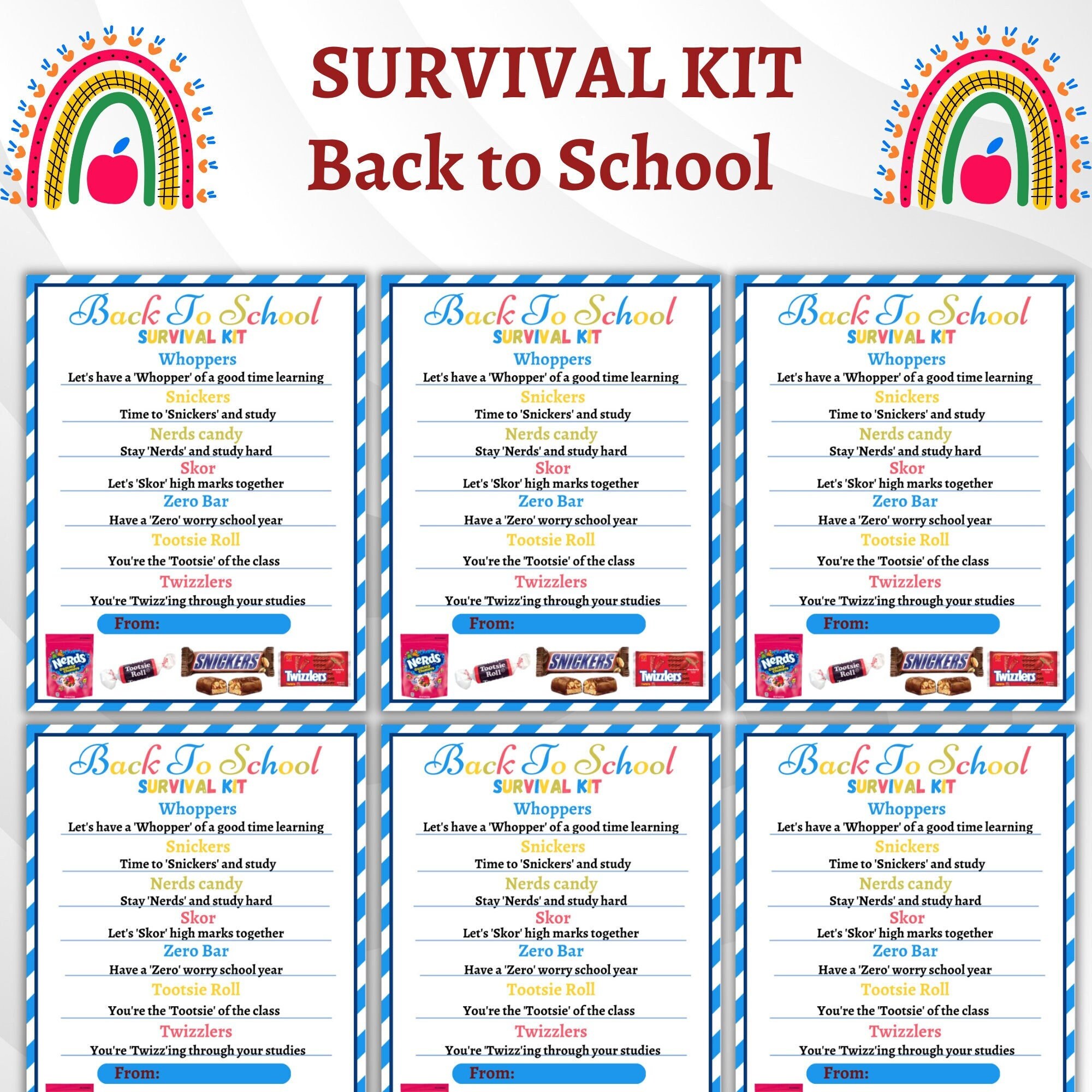 Back to School Survival Kit - Printable Back to School Survival Kit for ...