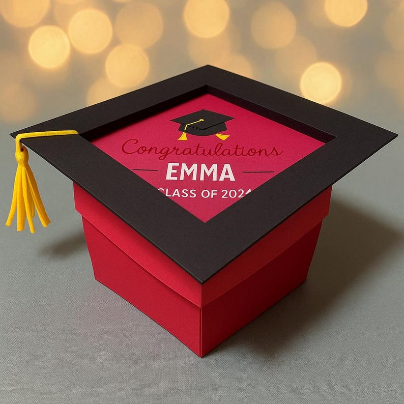 Graduation Cap Box Template, DIY Printable Keepsake Box, Class of 2025 ...