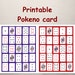 Printable Pokeno Card Game |100 Poker Keno Cards Set 1-4 Colors ...