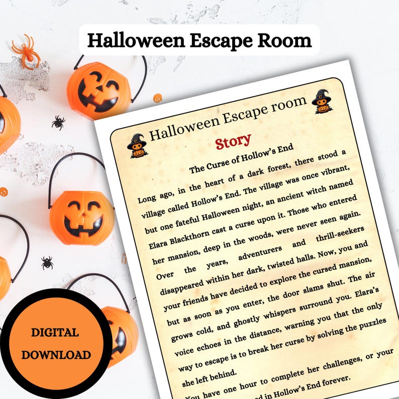 Halloween Escape Room Game | Printable Spooky Mystery (digital Download ...