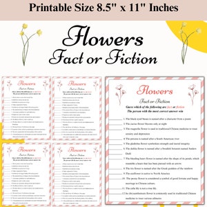 Spring Flower Fact or Fiction, Printable Fact or Fiction, Spring Game ...