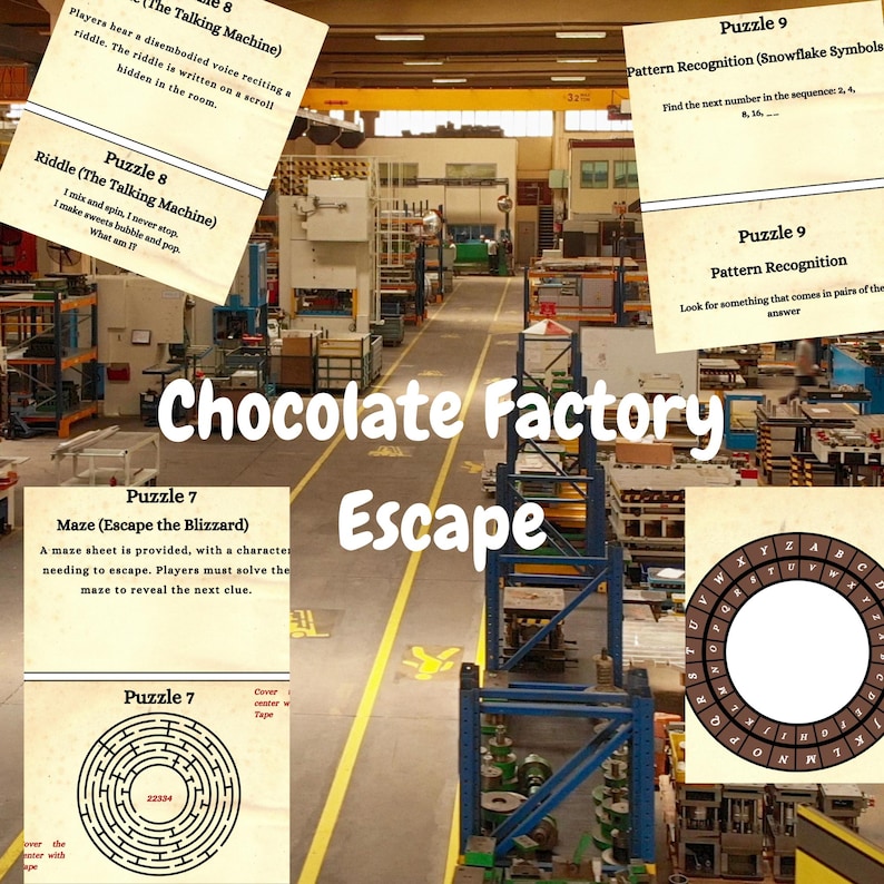 Chocolate Factory Escape Room Printable Game | Golden Ticket Adventure ...