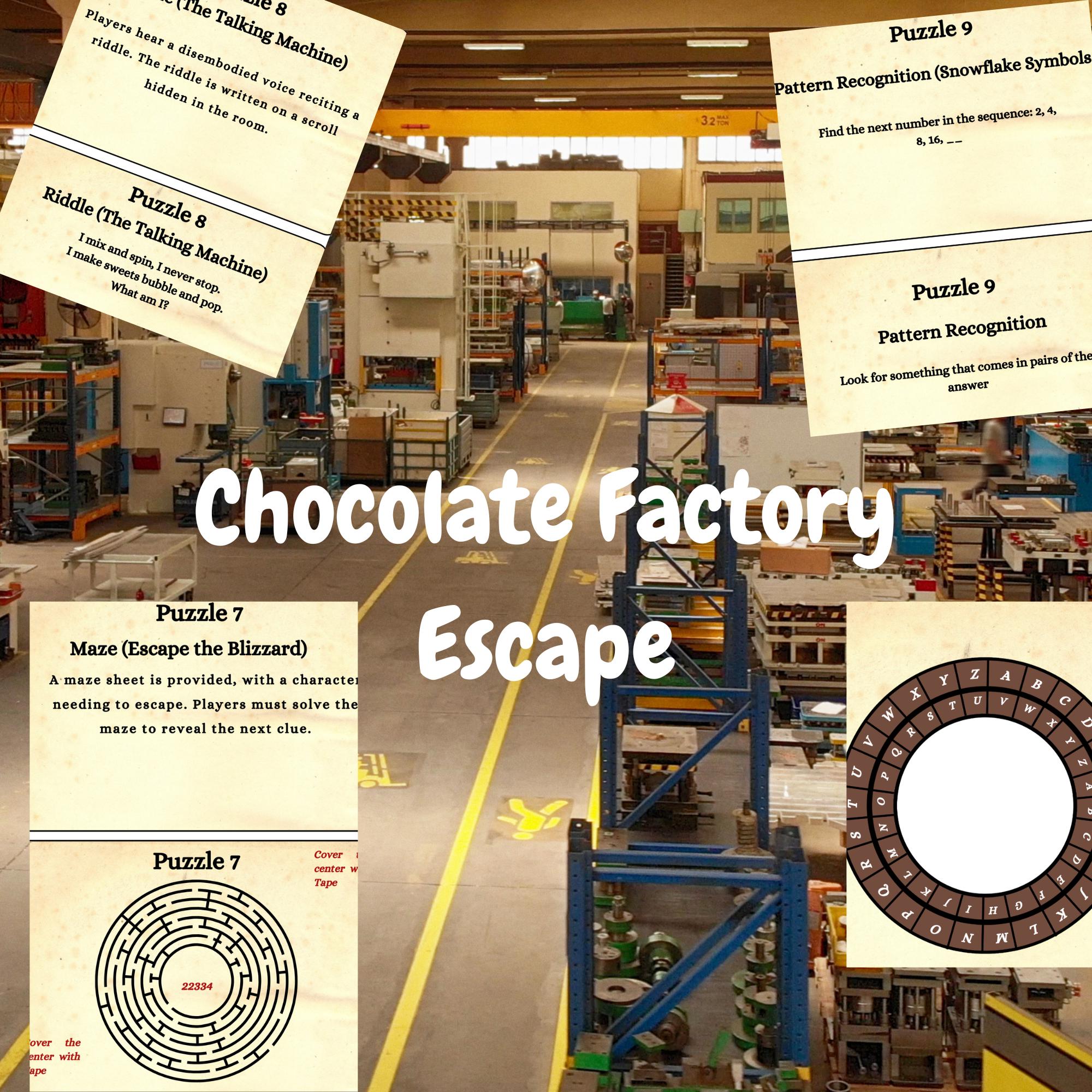 Chocolate Factory Escape Room Printable Game | Golden Ticket Adventure ...