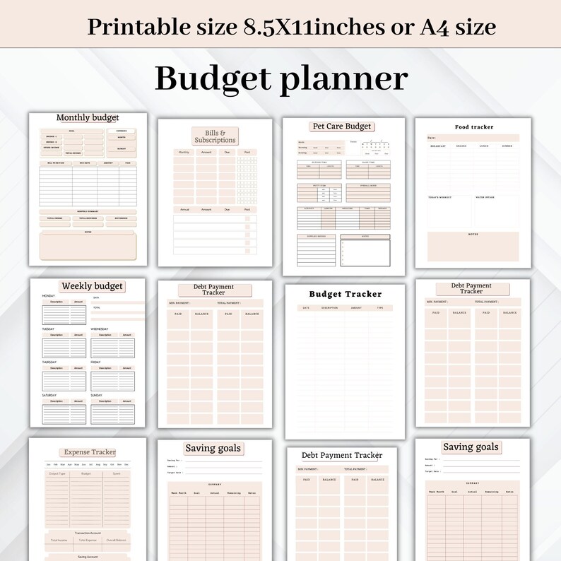 Printable Budget Planner Kit Financial Organizer Budget - Etsy
