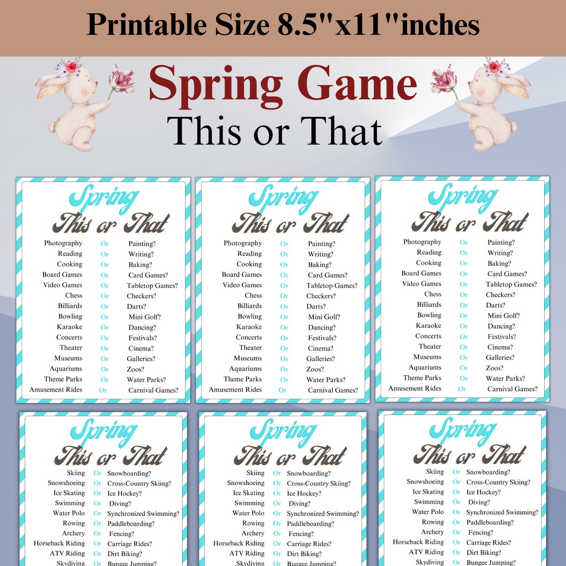 Spring "this or That" Game, Printable Spring "this or That" Game ...