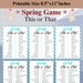 Spring "this or That" Game, Printable Spring "this or That" Game ...
