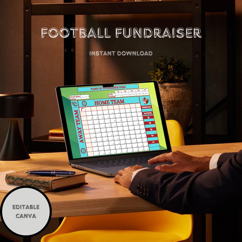 Editable Football Fundraiser Squares Template | Customizable ...