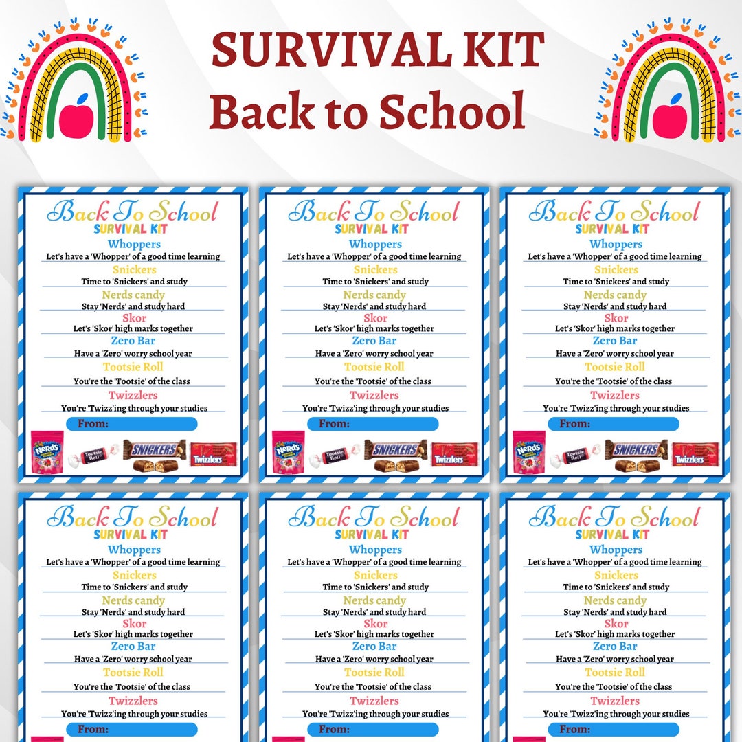 Back to School Survival Kit Printable Digital Download for A Successful ...