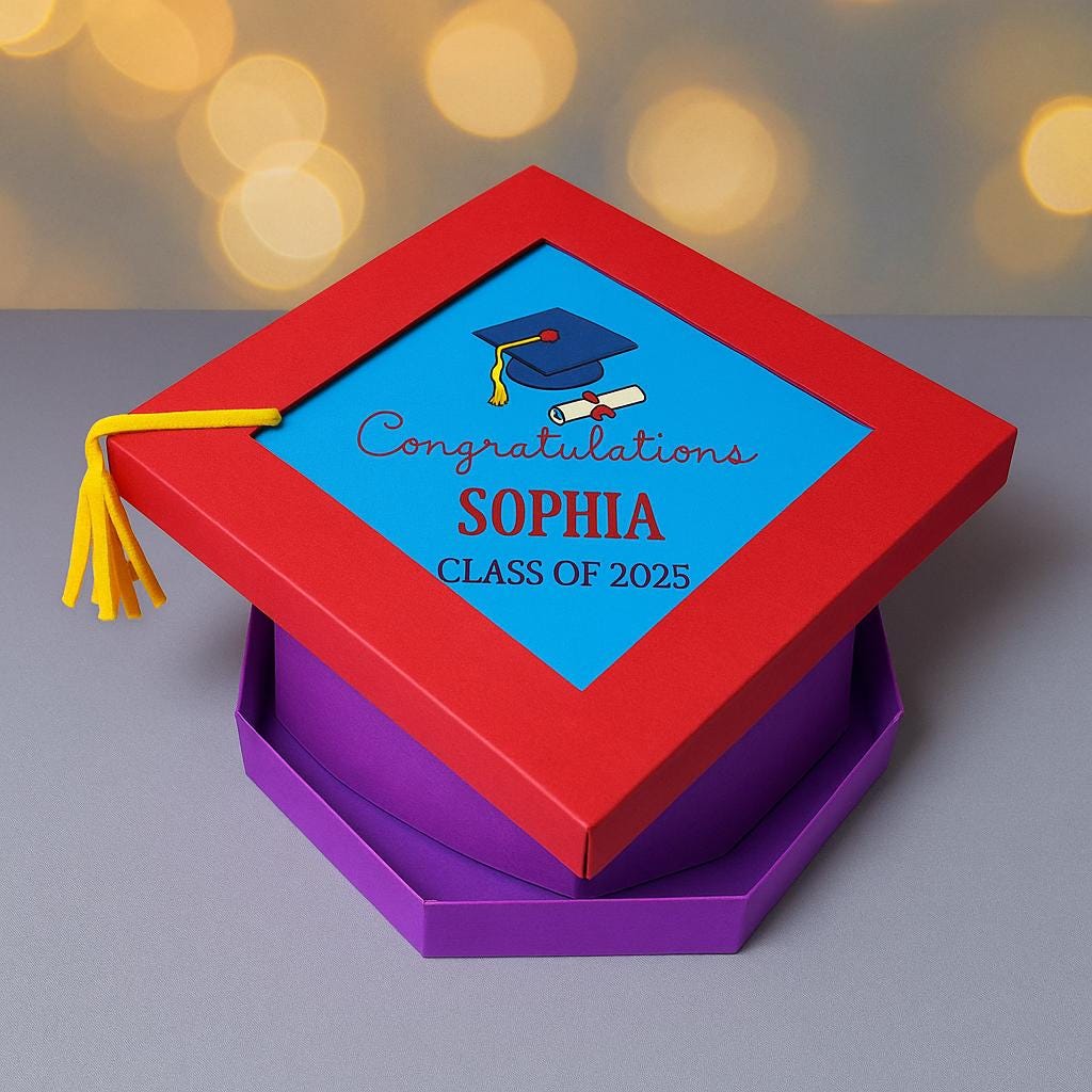 Graduation Cap Box Template, DIY Printable Keepsake Box, Class of 2025 ...